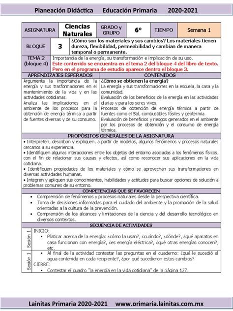 Febrero 6to Grado Ciencias Naturales 2020 2021 Pdf Evaluación