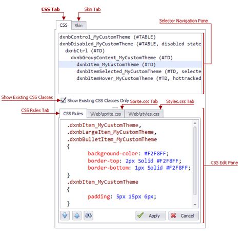 Css Tab Aspnet Theme Builder Devexpress Documentation