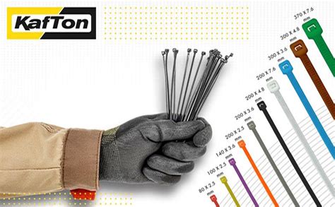 Kafton 100 Assorted Cable Ties Black Natural Coloured Nylon Plastic Zip