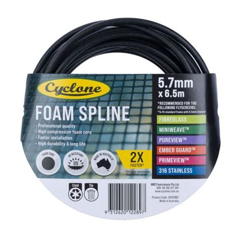 Cyclone Pro Series Insect Fly Screening Foam Spline Mm X M