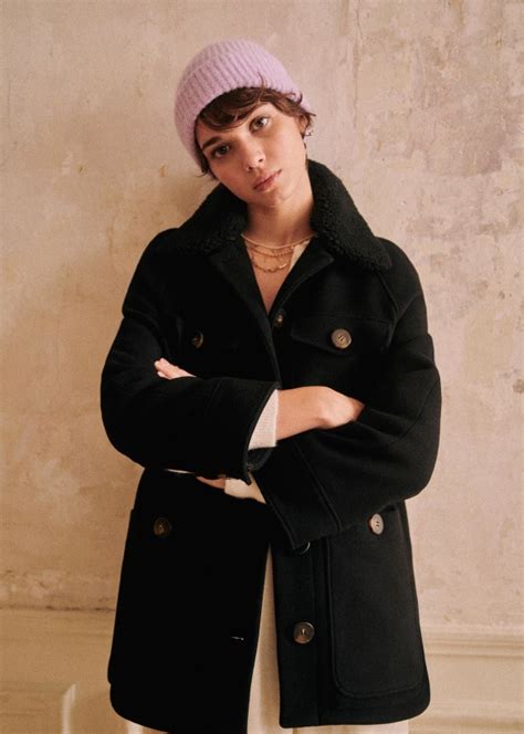 Eddy Coat Ochre Virgin Wool Sézane