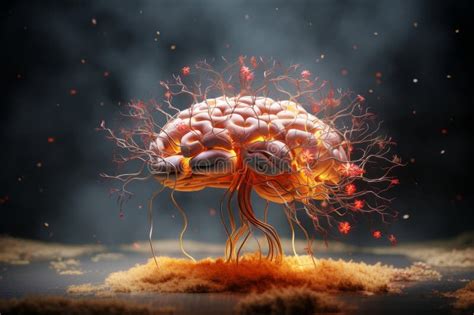 Conceptual Image Depicting Cognitive Stimulation On A Human Brain Stock Illustration