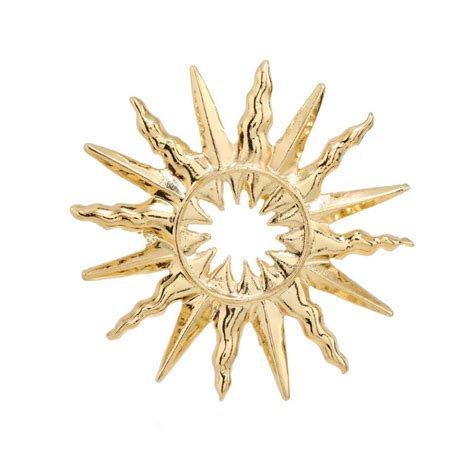 Gold Sun Brooch Pin For Women Girls Fashion Gold Tone Celestial