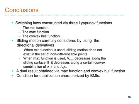 PPT On Several Composite Quadratic Lyapunov Functions For Switched Systems PowerPoint