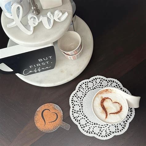 Coffee Stencil Acrylic Coffee Stencil Reusable Stencils Latte