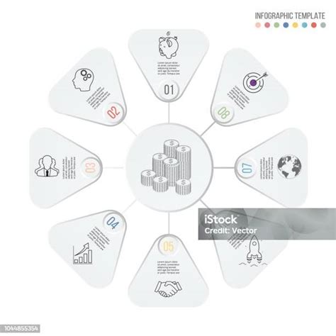 현대 8 단계 프레 젠 테이 션 비즈니스 인포 그래픽 템플릿 Infographic 요소 0명에 대한 스톡 벡터 아트 및 기타