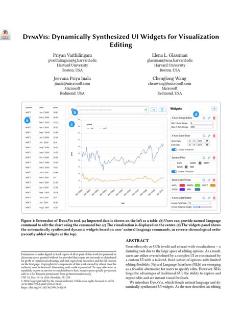 Dynamically Synthesized Ui Widgets For Visualization Editing Pdf Graphical User Interfaces