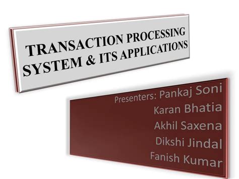 PPT Transaction Processing Systems Applications PowerPoint