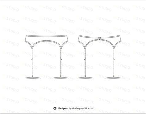 Garter Belt Flat Sketch