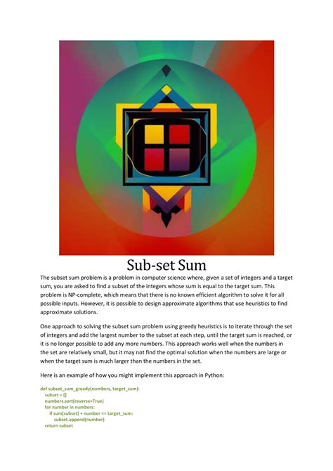 Pdf Sub Set Sum