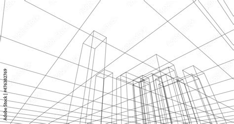 Abstract Modern Architecture Modular Facade 3d Illustration Stock