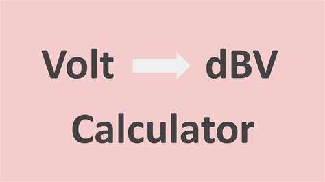 Volt V To DBV Formula And Calculator OneSDR Technology
