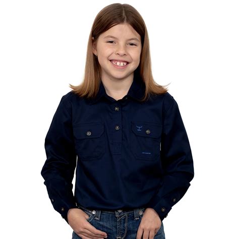Just Country Girls Kenzie 12 Button Work Shirt Navy 60606nvy