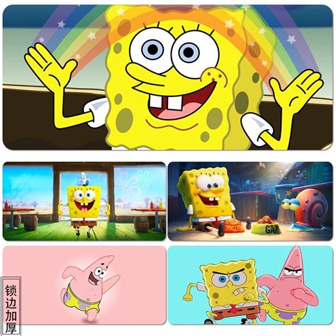 Spongebob Squarepants Anime Oversized Mouse Pad Pai Daxing Sick Boss Cartoon Two Dimensional