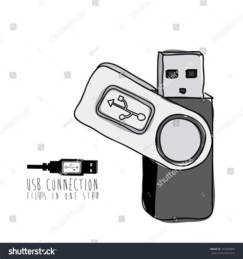 Usb Connection Over White Background Vector Stock Vector Royalty Free Shutterstock