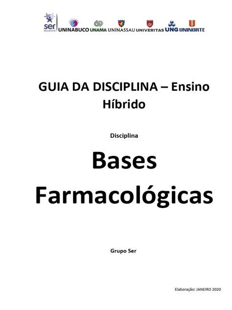 Guia Bases FarmacolÓgicas Odontologia Conflito De Codificação