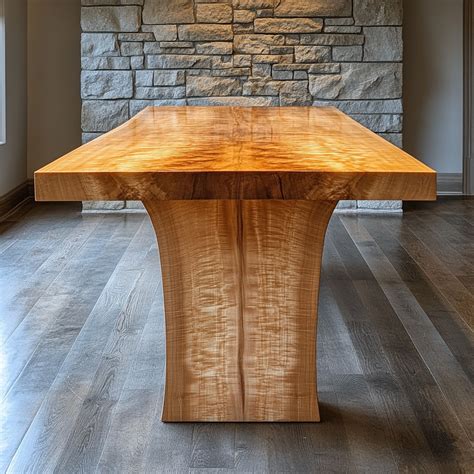 Bookmatched Flame Maple Dining Table Woodtide Table Designs