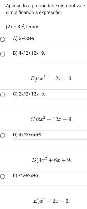 Solved Aplicando A Propriedade Distributiva E Simplificando A