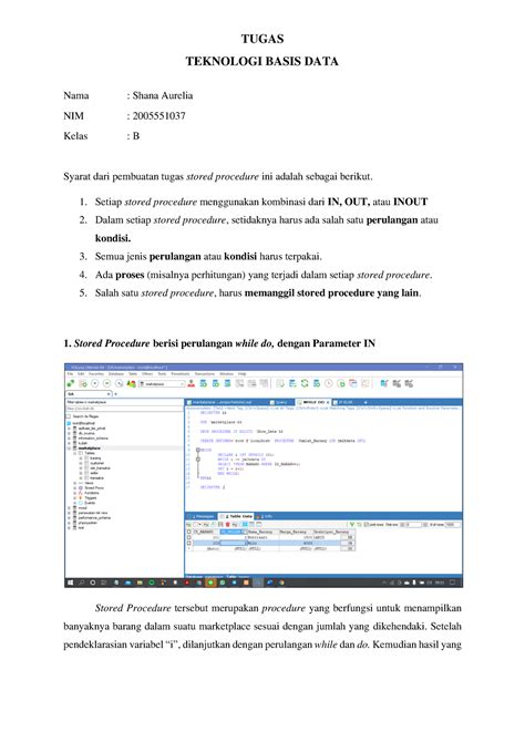 Stored Procedure Tutorial Work On The Pratice Materials Tugas Stored Procedure Tutorial Work On The Pratice Materials Tugas