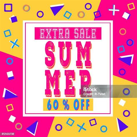 여름 광고 로고 스토어 템플릿 디자인에 대 한 전단지 포스터 전단지 책자에 대 한 배너를 추가 판매 소셜 미디어에 대 한 현대적인 이미지입니다 레트로 스타일 밝은 색상