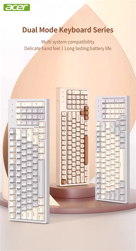 Acer Wireless Keyboard And Mouse Set Bluetooth24g Wireless Connection Light Effect Type C