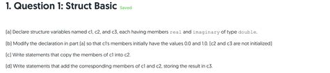 Solved Question Struct Basic Saved A Declare Chegg