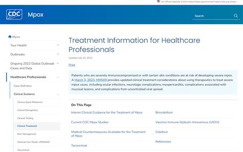 Factsheet Mpox Treatment Information For Healthcare Professionals