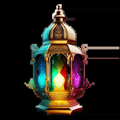 Beautiful Colorful Ramadan Lantern Eid Lamp Concept Free Png And Psd Png Images Psd Free