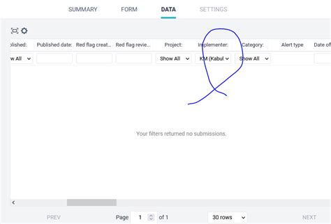 Filter Under Datatable Not Working Data Management Kobotoolbox