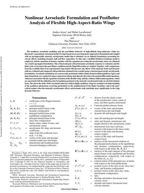 Pdf Post Flutter Analysis Of Flexible High Aspect Ratio Wings
