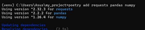 how to add python poetry to an existing project geeksforgeeks