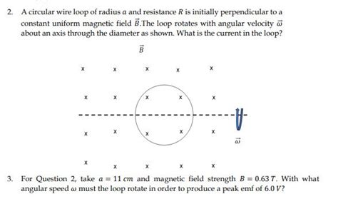 Solved A Circular Wire Loop Of Radius A And Resistance R Chegg