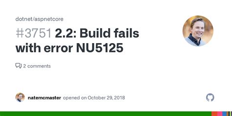22 Build Fails With Error Nu5125 · Issue 3751 · Dotnetaspnetcore