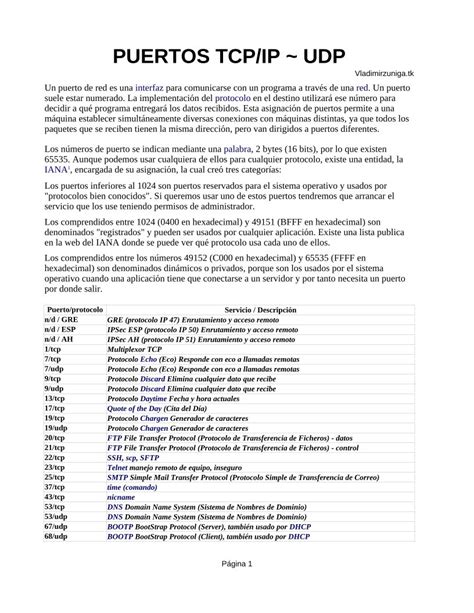 Pdf De Programación Puertos Tcp Ip ~ Udp