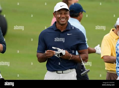 Tiger Woods Smiles During A Practice Round Of The Hero World Challenge