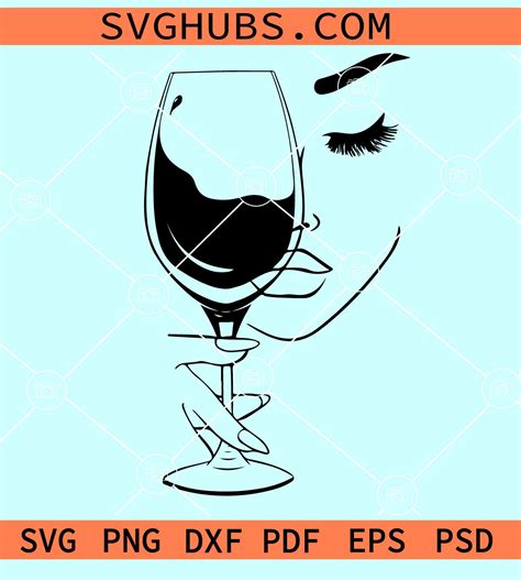 Woman With Wine Glass Svg Black Woman Drinking Wine Glass Svg