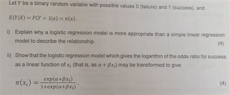 solved let y be a binary random variable with possible