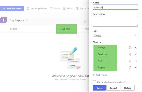 How To Add A Choice Column To A SharePoint Online List Using PnP