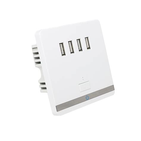 MT 5962 Four Position USB Face Plate Socket With Switch And LED Lamp 220V To 5V Socket 4 Port
