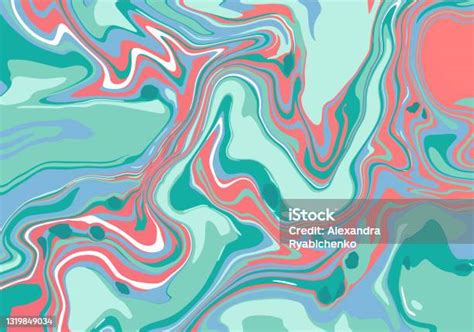 에폭시 또는 대리석 슬래브 커버 디자인 케이스 포장지 인사말 카드를 위한 그린 핑크 컬러 팔레트의 리퀴드 대리석 슬라이스 트렌디 한 프린트와 추상 벡터 현대 배경 0명에