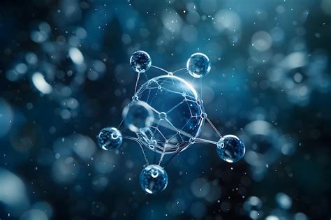 Stunning Visualization Of Molecular Structure In A Blue Abstract Background Premium Ai