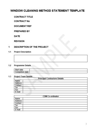 Window Cleaning Method Statement Template LHT Health Safety