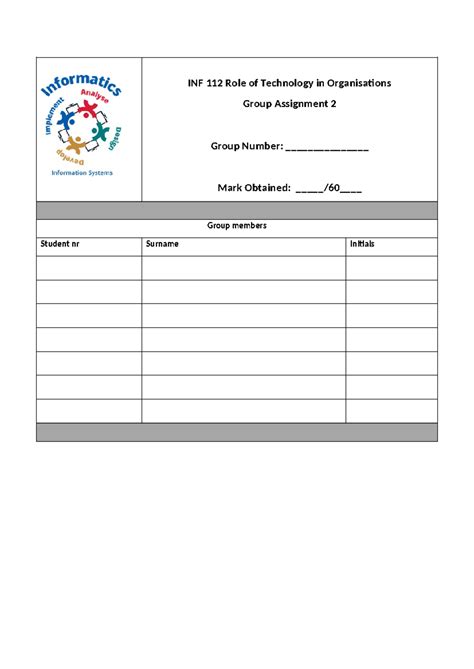 Inf 112 Group Assignment 2 Intructions And Submission Template Inf