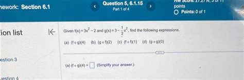 Solved Given F X 3x2−2 And G X 3−21x2 Find The Following