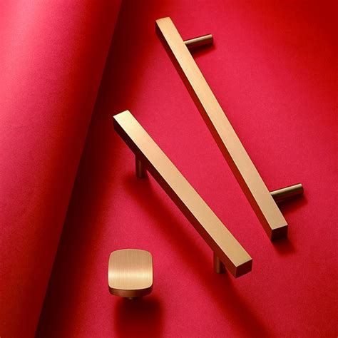 【square Brass】modern Solid Brass Cabinet Handle Gold Handles Cabinet And Drawer Knob Furniture