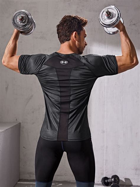Men Graphic Print Raglan Sleeve Sports Tee Gym Wear Men Tshirt
