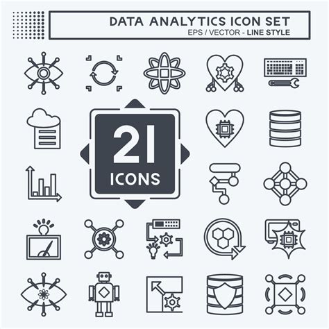 Data Analytics Icon Set Suitable For Data Analytics Symbol Line Style