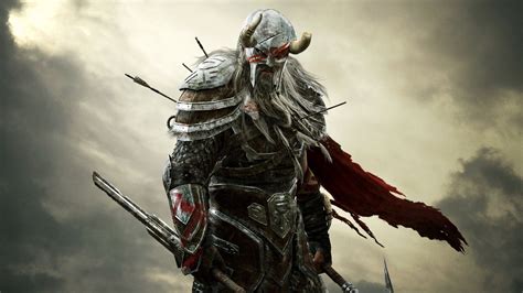 Skyrim Hd Wallpaper Warrior Amidst Storm