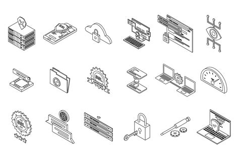Ssl Certificate Icons Set Vector Outline Graphic By Ylivdesign · Creative Fabrica