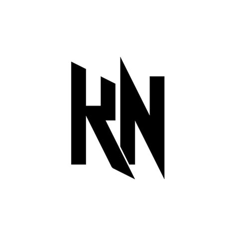 Desain Logo Monogram Kn Huruf Teks Nama Simbol Logo Monokrom Karakter